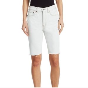 Re/Done | Shorts | Redone The 8s Long Short Raw Hem Bleach White Denim ...